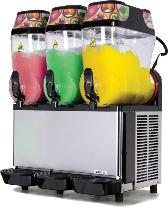 GHZ 342 Slush ice machine w/timer w/3 12 liter containers - Black ...